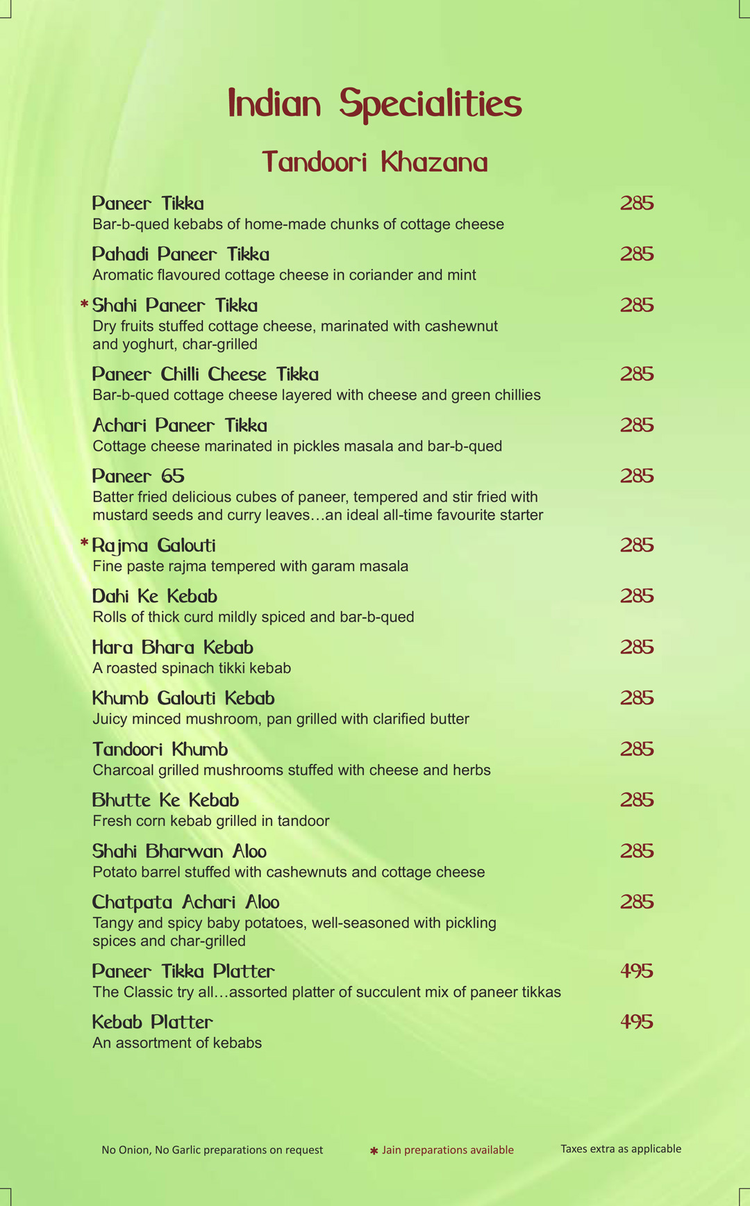 Vegetarian Hotel in Kolkata | Casa Kitchen